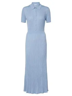 Gabriela Hearst Amor Ribbed-knit Maxi Dress - Blue