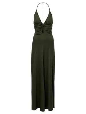 Victoria Beckham Ruched Maxi Dress - Green