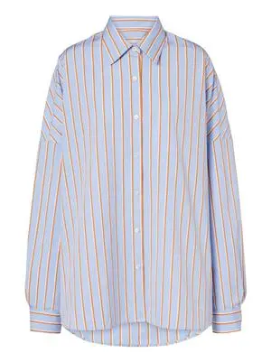 Dries Van Noten Striped Cotton Shirt - Blue