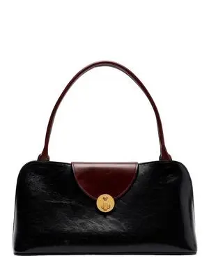 Versace Vivienne Medium Leather Shoulder Bag - Black