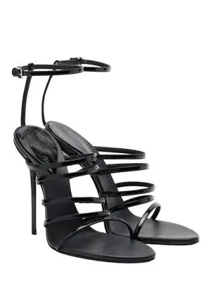 Alaïa Leather Strappy Sandals - Black