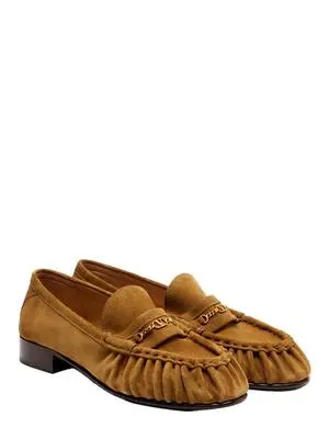 Valentino Garavani Vlogo Suede Loafers - Beige