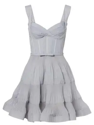 Zimmermann Pleated Bustier Mini Dress - Blue