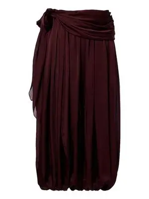 Zimmermann Luna Draped Silk Tapered Pants - Burgundy