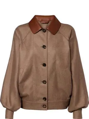 Loro Piana Kiefer Cashmere And Silk Bomber Jacket - Brown