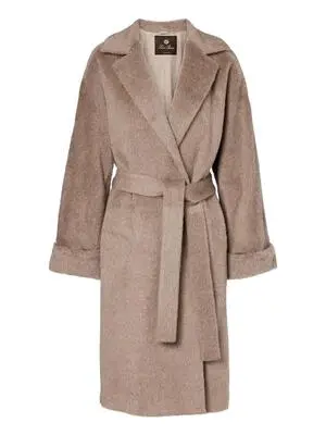 Loro Piana Alpaca And Wool Wrap Coat - Beige