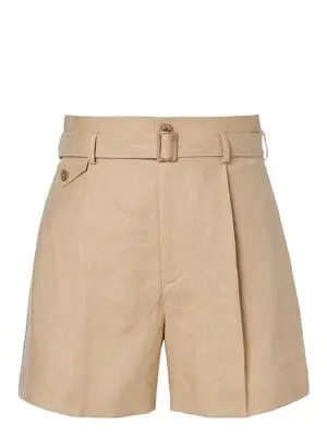 Ralph Lauren Belted Linen Shorts - Beige