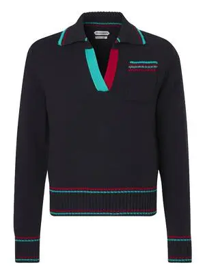 JW Anderson Cotton, Cashmere, And Wool Polo Sweater - Black
