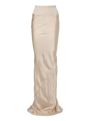 Rick Owens Satin Maxi Skirt - Beige