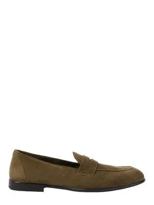 Brioni Suede Penny Loafers - Green