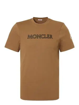 Moncler Logo Cotton Jersey T-shirt - Brown