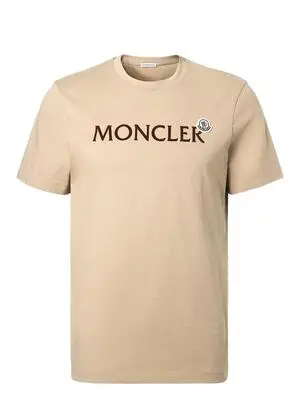 Moncler Cotton Jersey T-shirts - Beige