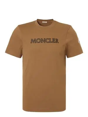 Moncler Logo Cotton Jersey T-shirt - Brown