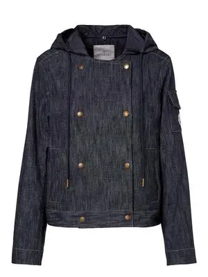 Moncler Diervilla Double-breasted Denim Jacket - Blue