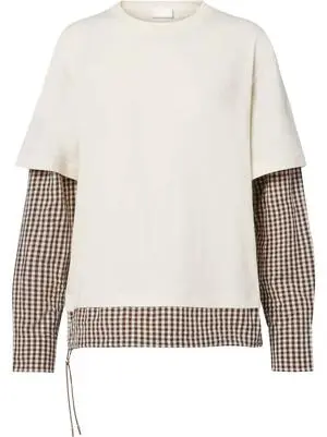 Moncler Checked Cotton Jersey T-shirt - White