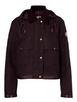 Moncler Aconitum Cotton And Linen-blend Jacket - Burgundy