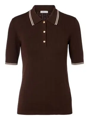 Moncler Cotton Polo Sweater - Brown
