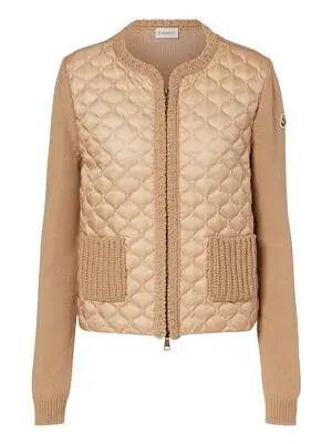 Moncler Down-paneled Cardigan - Beige