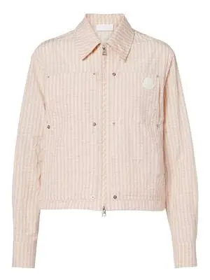 Moncler Gingham Cotton-blend Jacket - Pink