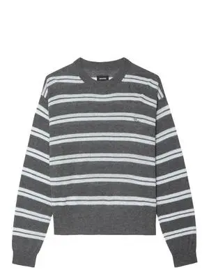 Zadig&Voltaire Swapy Cashmere Striped Sweater - Anthracite