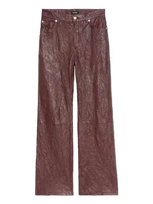 Zadig&Voltaire Evy Leather Flared Pants - Burgundy