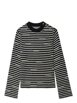 Zadig&Voltaire Striped Wool And Cashmere Sweater - Black