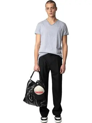 Zadig&Voltaire Monastir Henley T-shirt Gris Chine