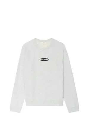 Zadig&Voltaire Cotton Sweatshirt With Voltaire Badge - Gris Chine Clai