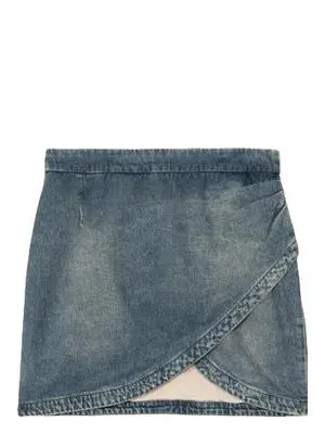 Zadig&Voltaire Julipe Denim Wrap Mini Skirt - Medium Blue