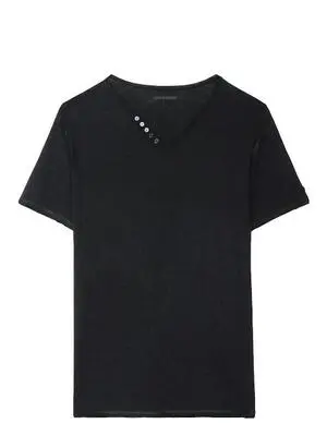 Zadig&Voltaire Monastir Henley T-shirt - Black