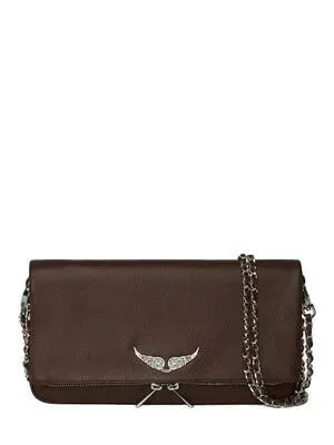 Zadig&Voltaire Zadig & Voltaire Grained Leather Clutch With Chain Strap Fierce