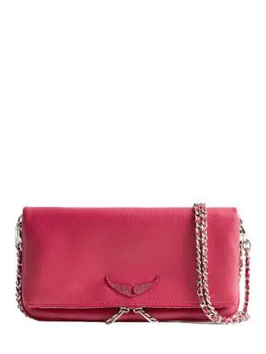 Zadig&Voltaire Zadig & Voltaire Grained Leather Clutch With Chain Strap Podium