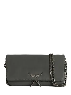 Zadig&Voltaire Grained Leather Clutch - Road Silver