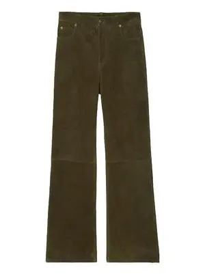 Zadig&Voltaire Evy Suede Leather Trousers - Treillis