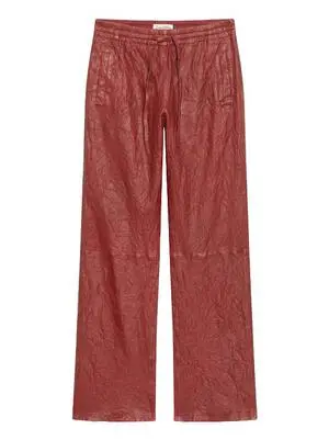 Zadig&Voltaire Pocha Crinkled Leather Trousers - Cherry