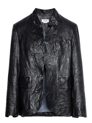 Zadig&Voltaire Crinkled Leather Jacket - Black