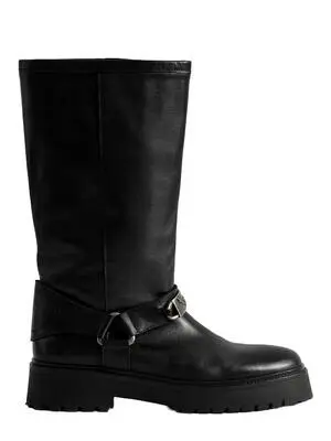 Zadig&Voltaire Angie Leather Biker Boots - Black