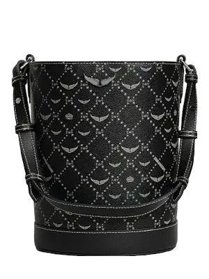 Zadig&Voltaire Monogram Canvas Bucket Bag - Black
