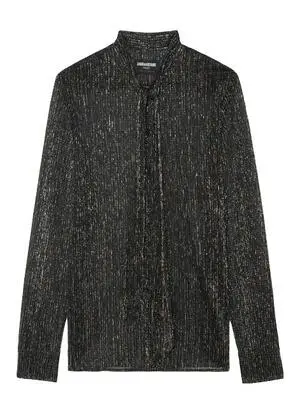 Zadig&Voltaire Tulba Shimmer Chiffon Shirt - Black