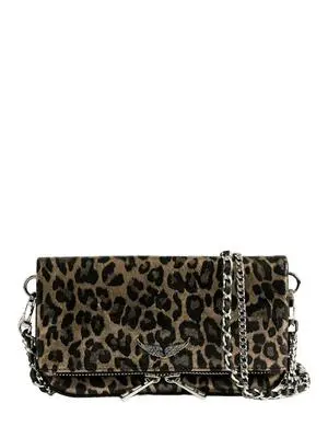 Zadig&Voltaire Rock Mini Leopard Clutch - Silver