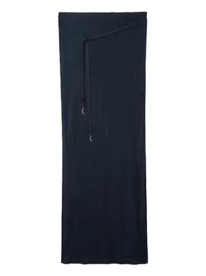 Zadig&Voltaire Asymmetric Long Slit Skirt - Encre