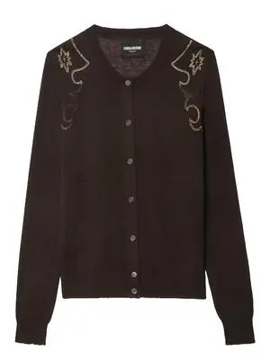 Zadig&Voltaire Missya Cashmere Cardigan - Dark Chocolate