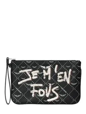 Zadig&Voltaire Monogram Canvas Pochette - Black