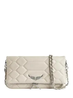 Zadig&Voltaire Quilted Leather Clutch With Metal Chain Flash