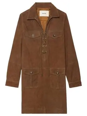 Zadig&Voltaire Remacha Suede Mini Dress - Cognac