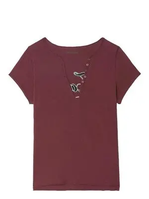Zadig&Voltaire Henley T-shirt - Burgundy