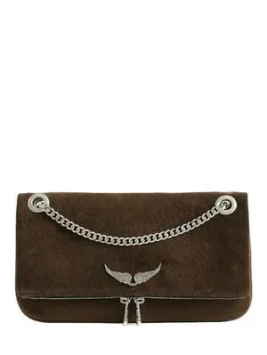 Zadig&Voltaire Rock Ii Suede Clutch - Wood