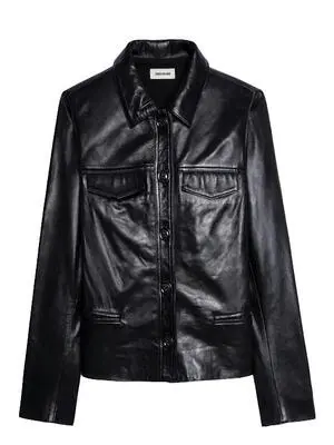 Zadig&Voltaire Liam Lambskin Leather Jacket - Black