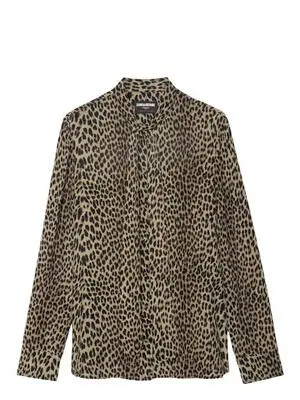 Zadig&Voltaire Tulba Leopard Print Satin Shirt - Leaves