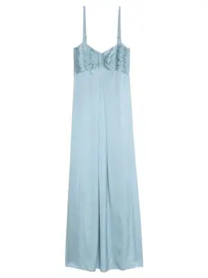 Zadig&Voltaire Rippie Satin Maxi Dress - Sky